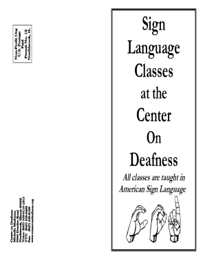 Fillable Online ASL-101: American Sign Language IClass Schedule Fax ...
