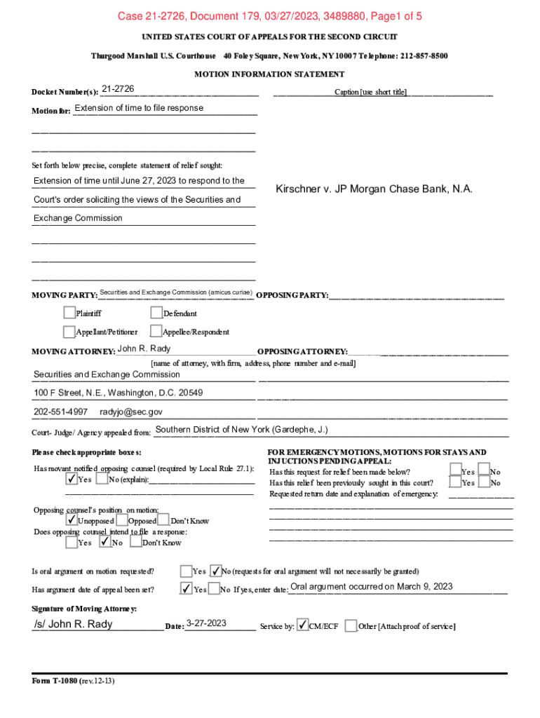 Fillable Online Kirschner v. JP Morgan Chase Bank, N.A. /s/ John R ...