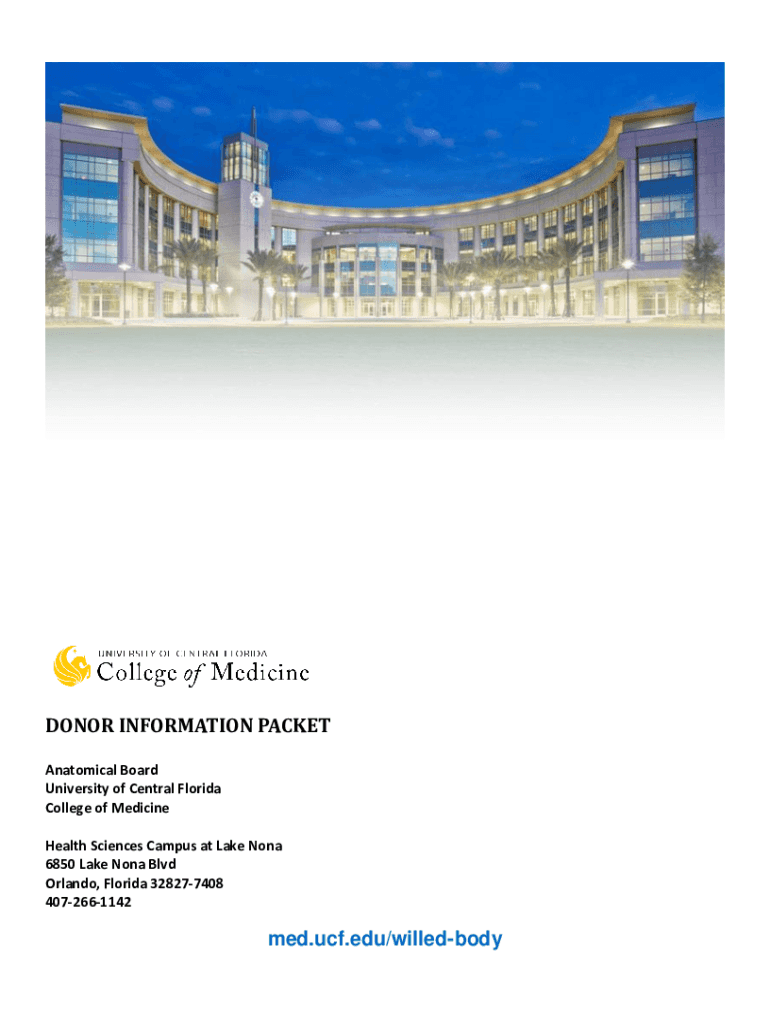Fillable Online med ucf Donor Packet - Anatomical Board of the State of ...