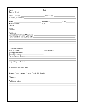 Fillable Online Event Prep Cheat Sheet.doc Fax Email Print - pdfFiller