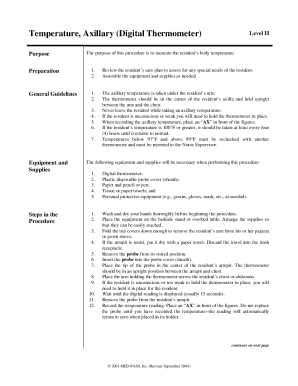 Fillable Online Assessment of axillary temperature for the evaluation ...