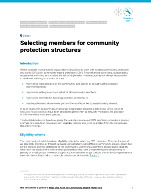 Fillable Online Selecting members for community protection structures ...