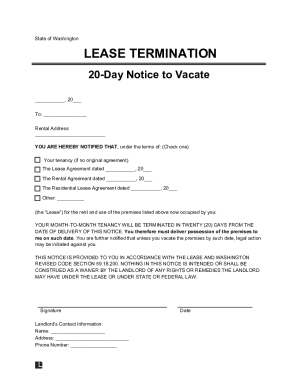 Fillable Online RCW 59.20.080: Grounds for termination of tenancy or ...