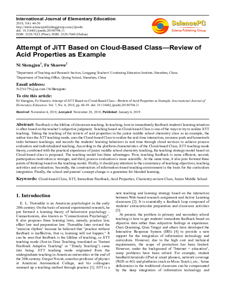 Fillable Online Attempt of JiTT Based on Cloud-Based ClassReview of ...