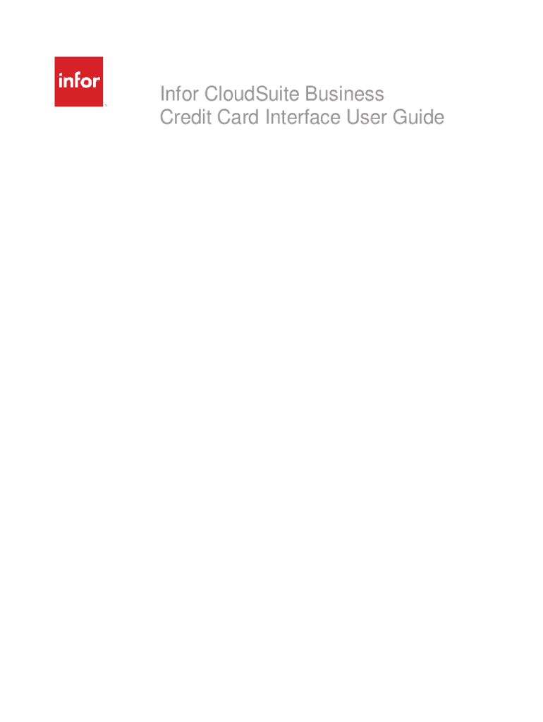 Fillable Online Infor CloudSuite Business Credit Card Interface User Guide Fax Email Print ...