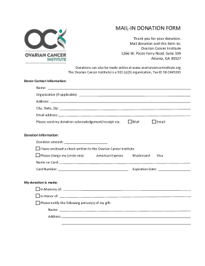 Fillable Online MAILtIN DONATION FORM Fax Email Print - pdfFiller