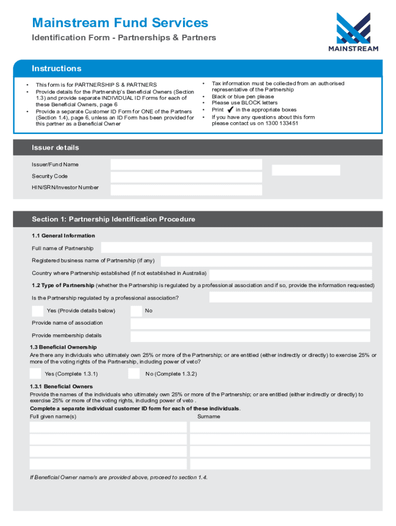 Fillable Online Mainstream Fund Services - Investor Portal Access Form Fax Email Print - pdfFiller