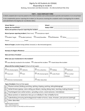 Fillable Online Dasa form: Fill out & sign online Fax Email Print ...