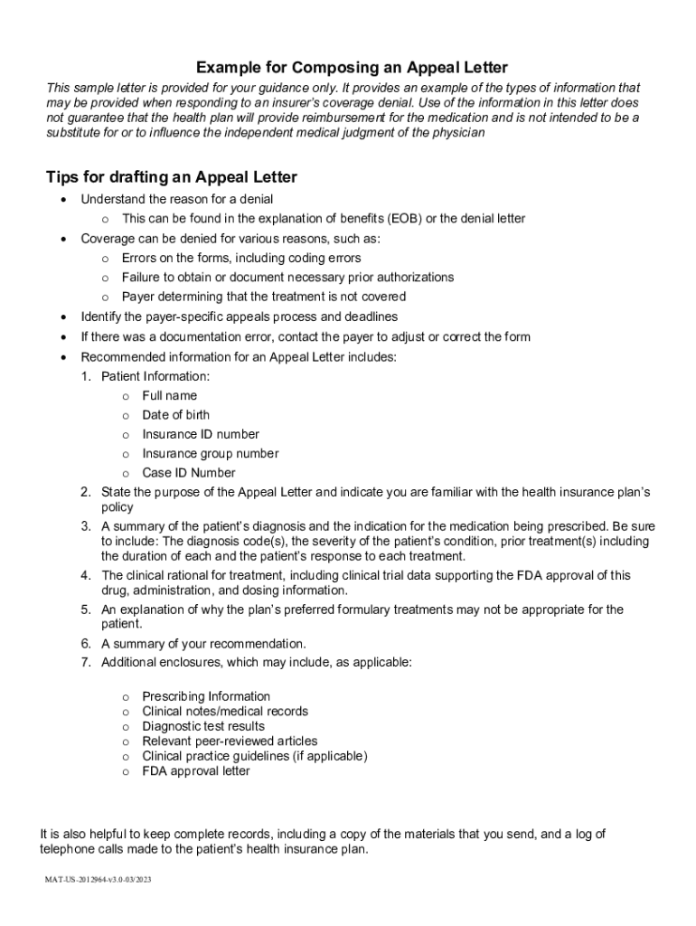 Fillable Online 3 Powerful Sample Appeal Letter for Prior Authorization ...