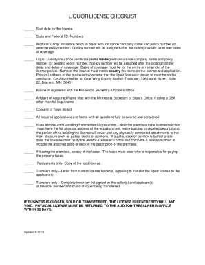 Fillable Online License Renewal Checklist All Liquor Licensing Fax ...