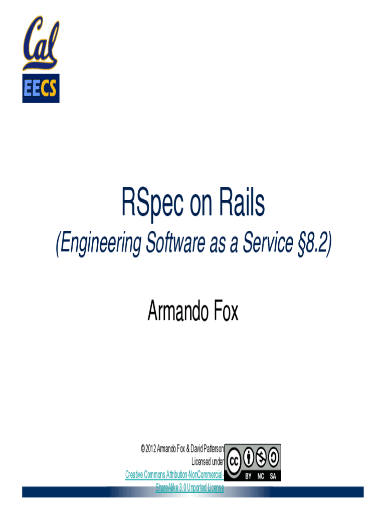 Fillable Online Intro To Rspec And Unit Tests Engineering Software As A Fax Email Print