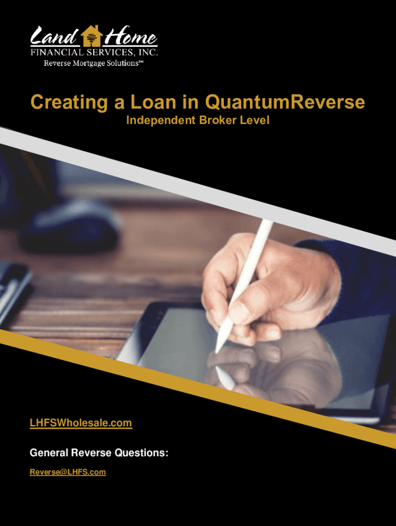 Fillable Online Reverse Mortgage Quote Proposal Request Fax Email Print ...