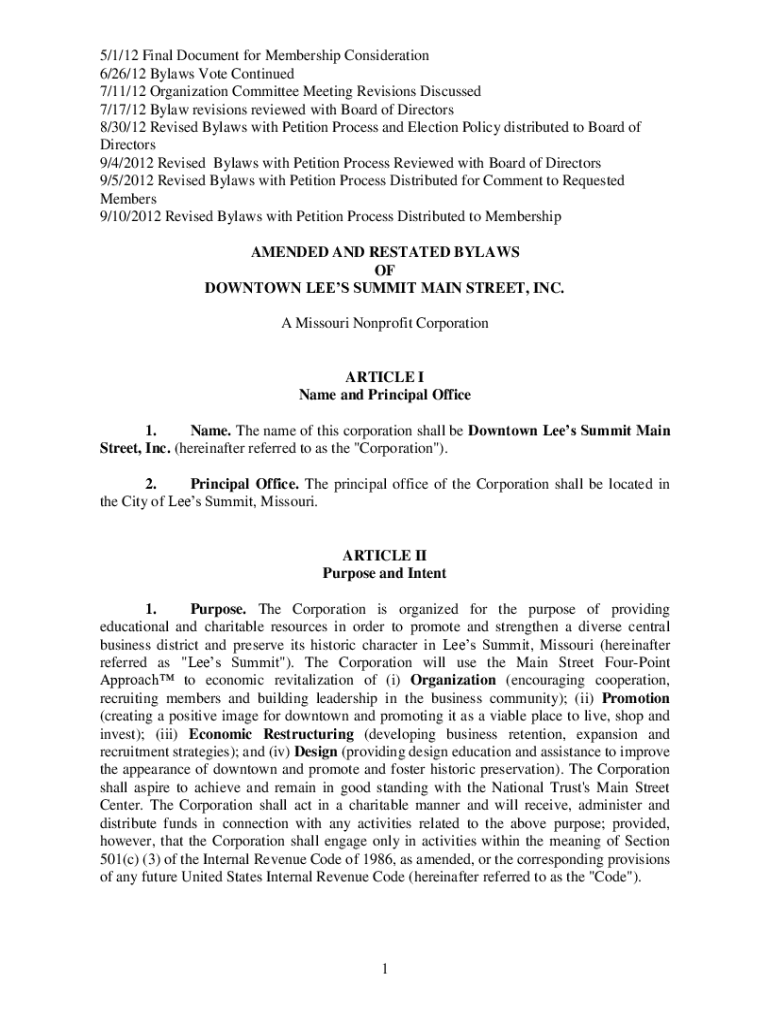 Fillable Online How To Write Association Bylaws: 10 Steps (+ Sample ...