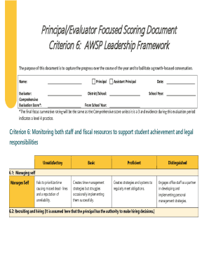 Fillable Online AWSP Criterion 6 Focused Evaluation Form Fax Email ...