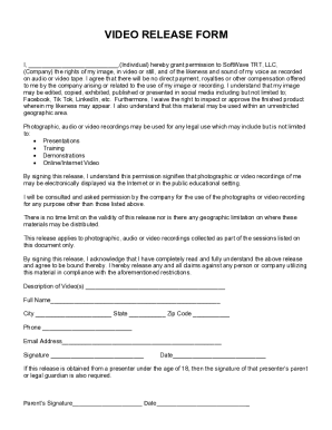 Fillable Online video-release-form.pdf Fax Email Print - pdfFiller