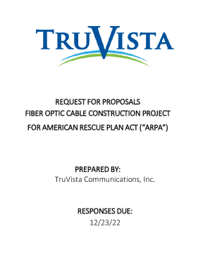 Fillable Online Request for Proposals Fiber Optic Cable Construction ...