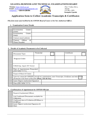 Fillable Online Application form to Collect Academic Transcripts ...