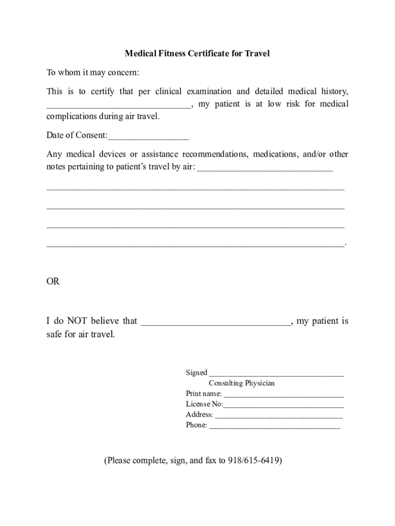 Fillable Online Medical certificate format for physical fitness Fax ...