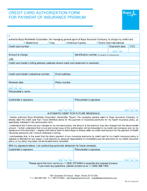 Fillable Online BIC Credit card authorization form for payment of ...