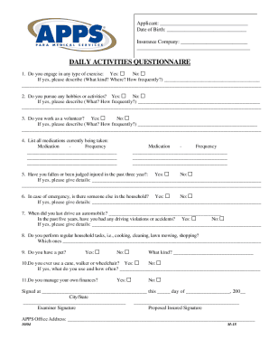 Fillable Online M-18-Daily Activities Form.doc Fax Email Print - pdfFiller