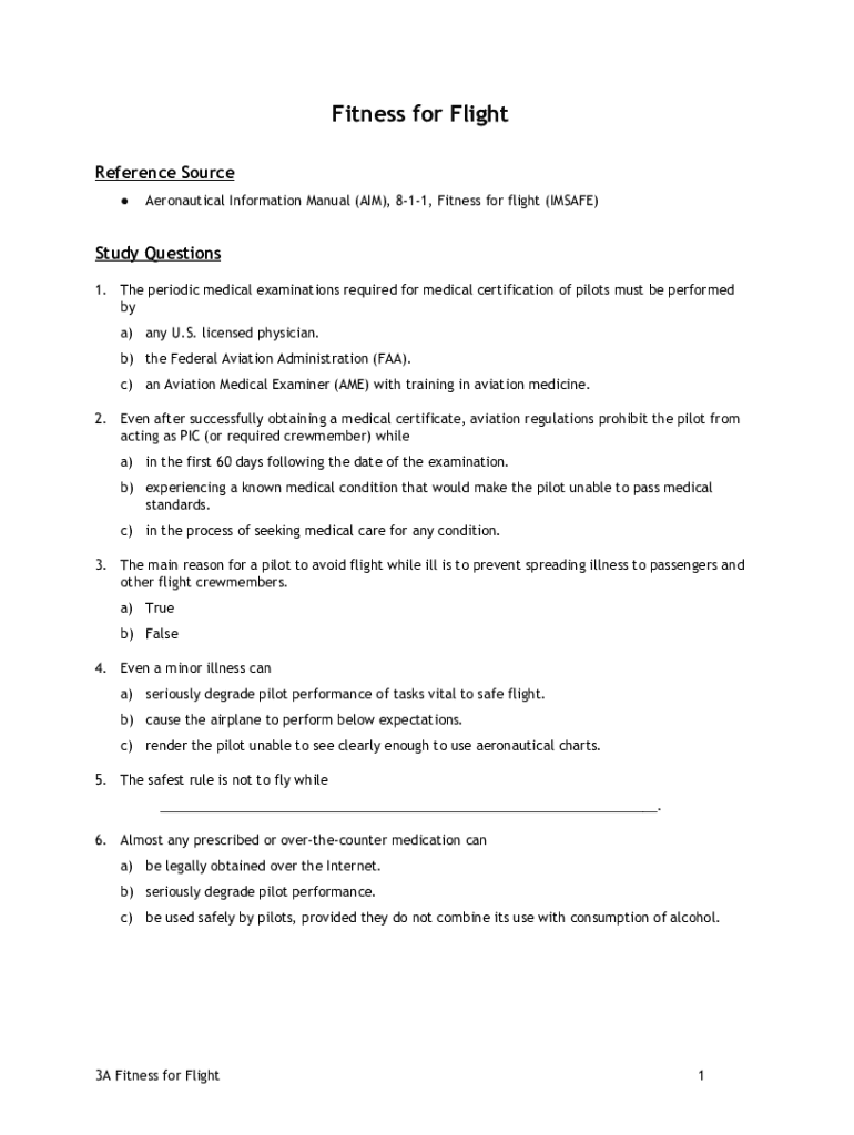 Fillable Online Are You Safe to Fly? Reviewing the IMSAFE Checklist Fax ...