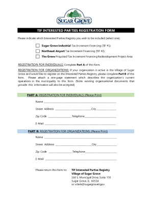 Fillable Online TIF INTERESTED PARTIES REGISTRATION FORM - E-Gov Link ...
