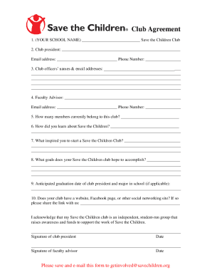 Fillable Online P2P School Club Agreement Fax Email Print - pdfFiller