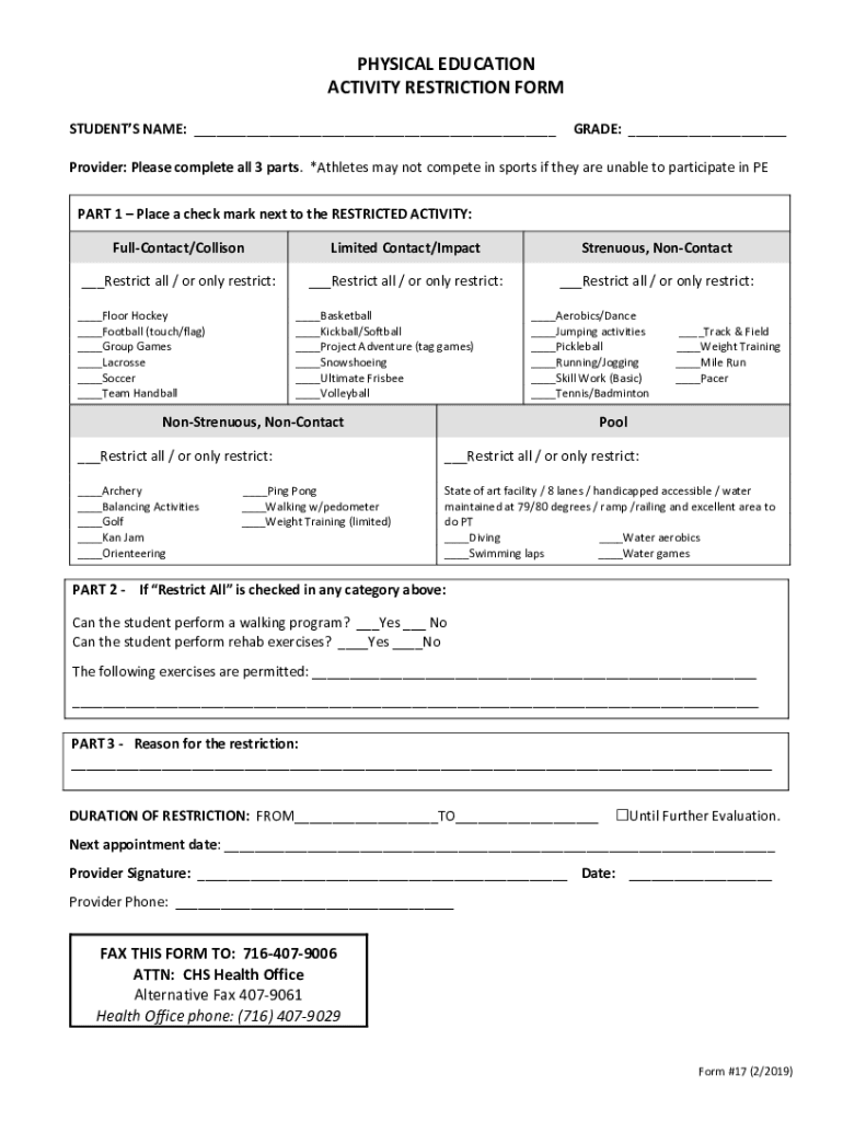 Fillable Online Physician Evaluation for Concussion of Student Fax ...