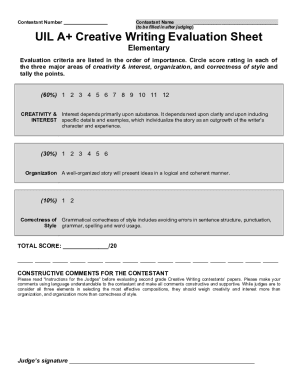Fillable Online A+ Creative WritingEvaluation Sheet.docx Fax Email ...