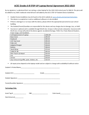 Fillable Online Laptop Agreement Form Fax Email Print - pdfFiller