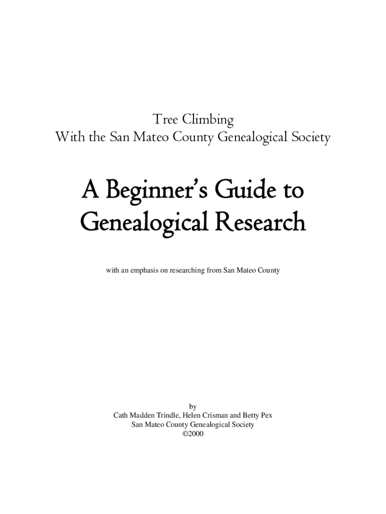 Fillable Online A Beginner's Guide to Genealogical Research Fax Email Print - pdfFiller