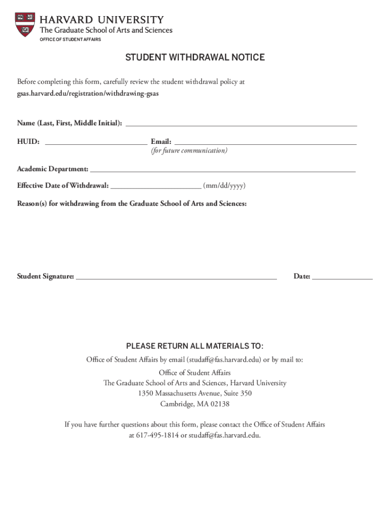 Fillable Online Fillable Student Withdrawal Notice.pdf - OFFICE OF ...