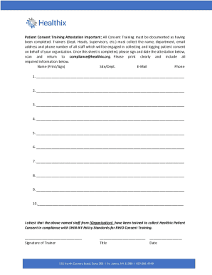 Fillable Online Patient Consent Training Attestation Important: All ...