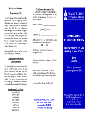 Fillable Online Elder/Deacon Nomination Form Fax Email Print - pdfFiller