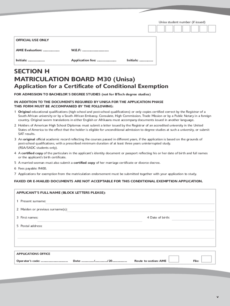 Fillable Online M30-application-certificate-conditional-exemption.pdf ...