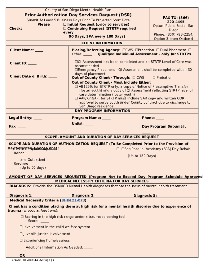 Behavioral Health Prior Authorization Doc Template Pdffiller