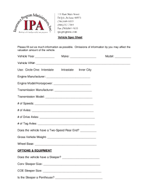 Fillable Online Vehicle Identification Number Requirements Fax Email ...