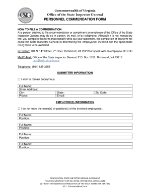 Fillable Online Personnel-Commendation-Form.pdf Fax Email Print - pdfFiller