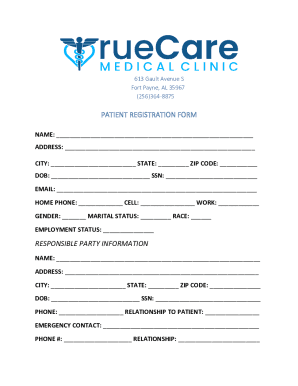 Fillable Online Patient Registration Form - TrueCare Medical Clinic Fax Email Print - pdfFiller