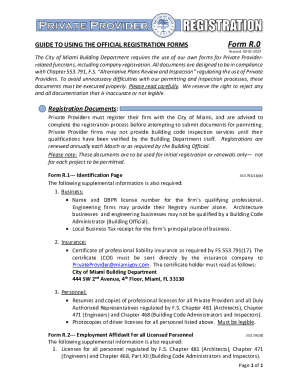 Fillable Online R0 - Guide To Using The Official Registration Forms ...
