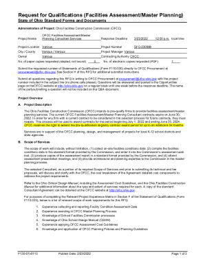 Fillable Online Request for Qualifications (Facilities Assessment ...
