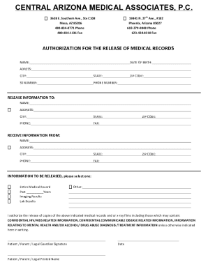Fillable Online MEDICAL RECORDS AUTHORIZATION.docx Fax Email Print - pdfFiller