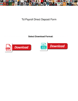 Fillable Online Td Payroll Direct Deposit Form. Td Payroll Direct ...