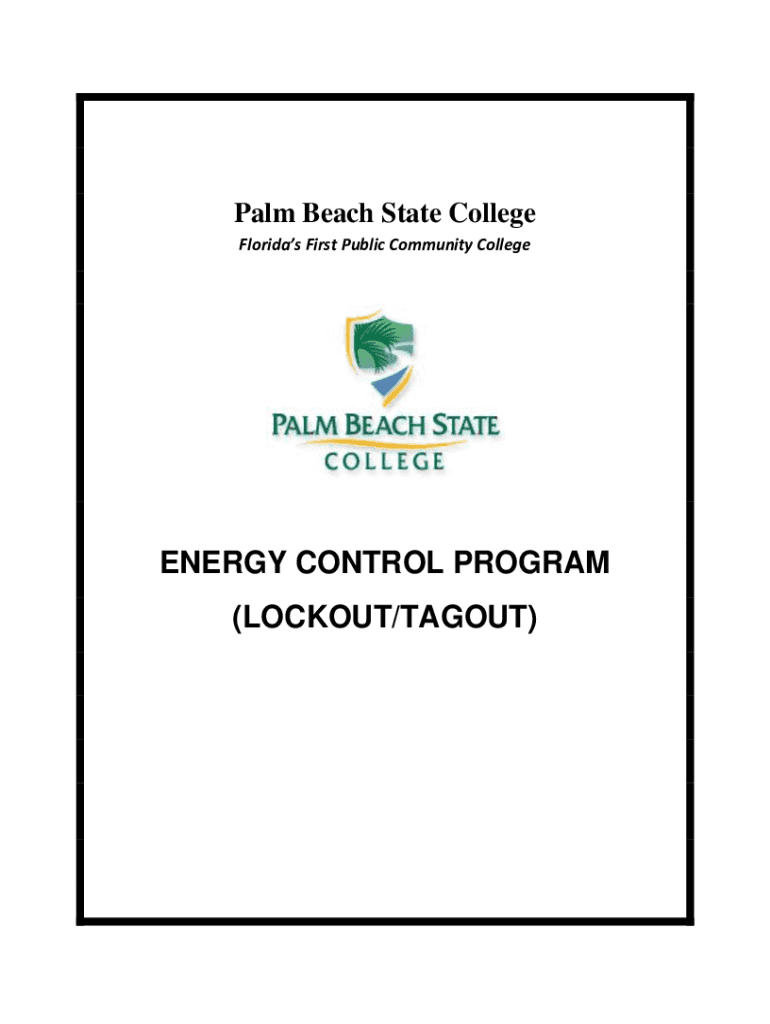 Fillable Online Energy control program (lockout/tagout) - Palm Beach ...