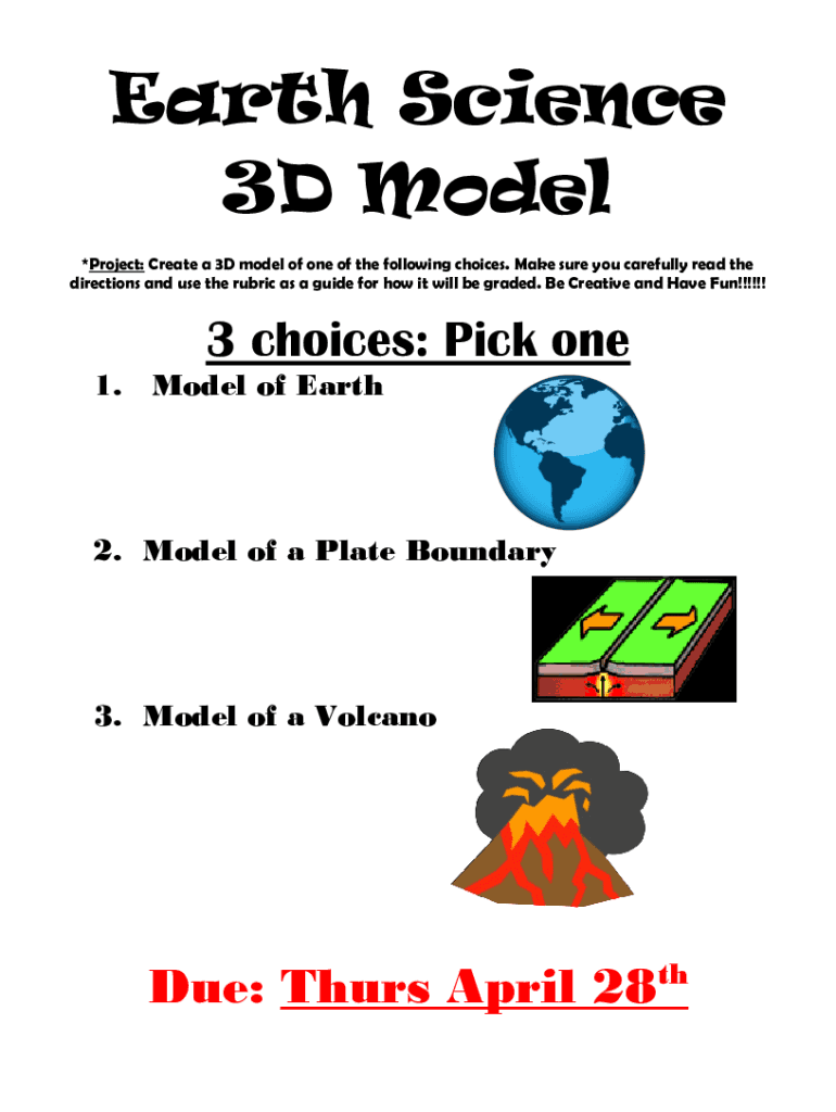 Fillable Online Model of the Earth 3D Project Fax Email Print - pdfFiller