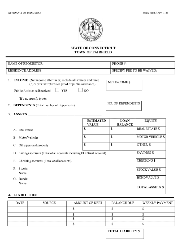 Fillable Online Online FOIA Request Form - Town of Fairfield ...