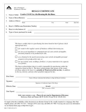 Fillable Online RESALE CERTIFICATE Fax Email Print - pdfFiller