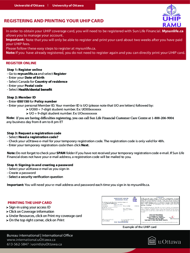 Fillable Online Sun Life Webcast - How to Print Your UHIP Card ...