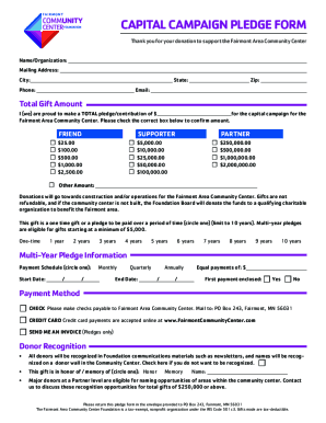 Fillable Online capital campaign pledge form Fax Email Print - pdfFiller