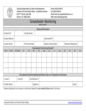 Fillable Online Groundwater Monitoring Fax Email Print - pdfFiller